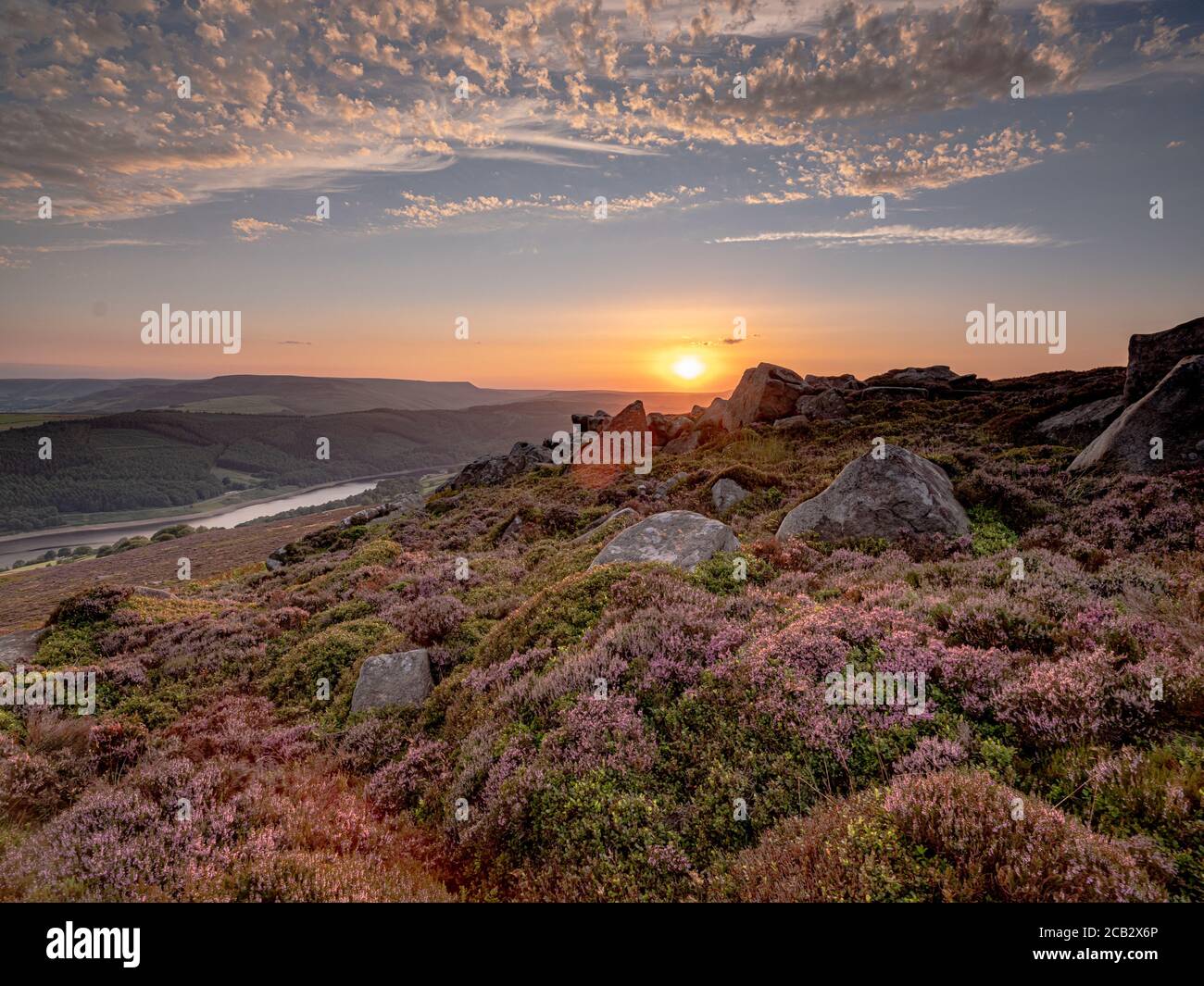Stunning Sunset over Derwent Edge in the Peak District Stock Photo - Alamy