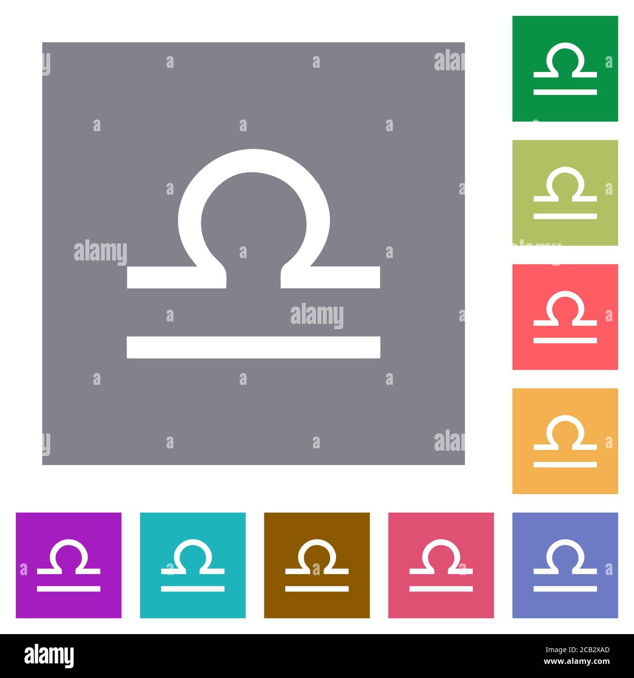 libra zodiac symbol flat icons on simple color square backgrounds Stock ...