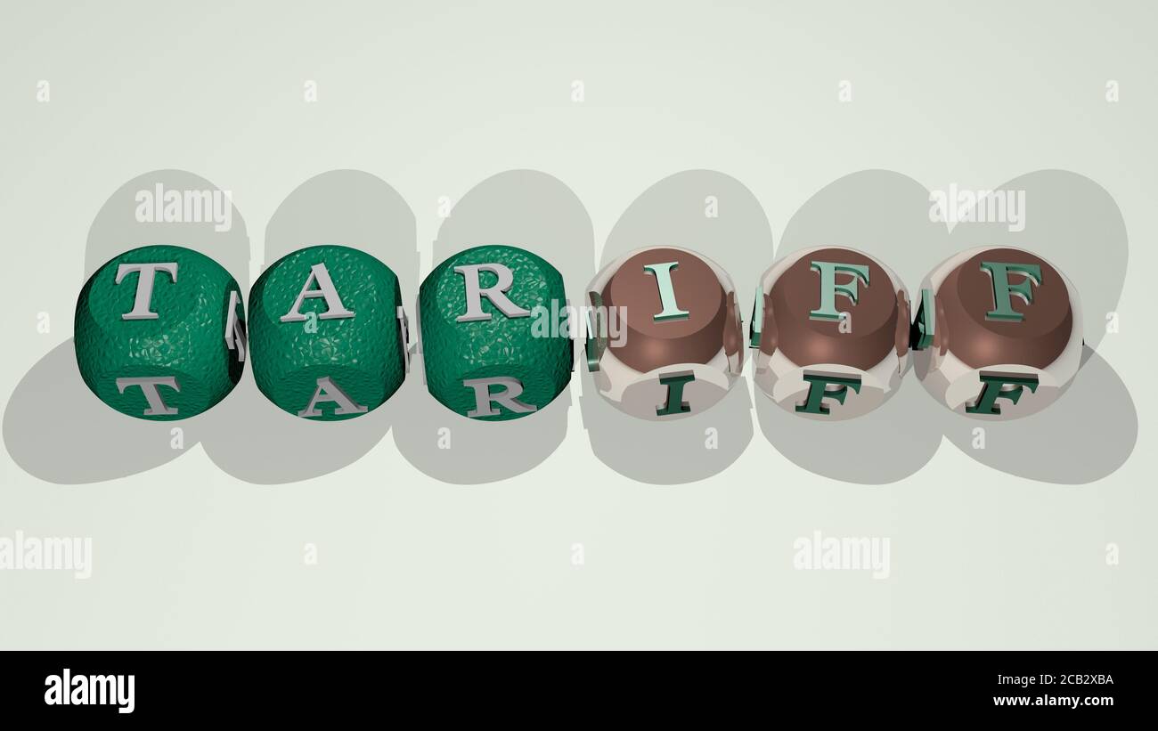 TARIFF combined by dice letters and color crossing for the related ...