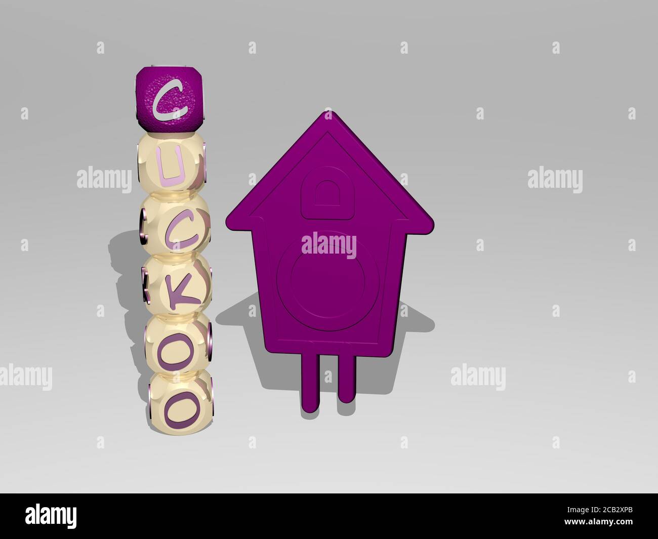 3D illustration of cuckoo graphics and text around the icon made by ...