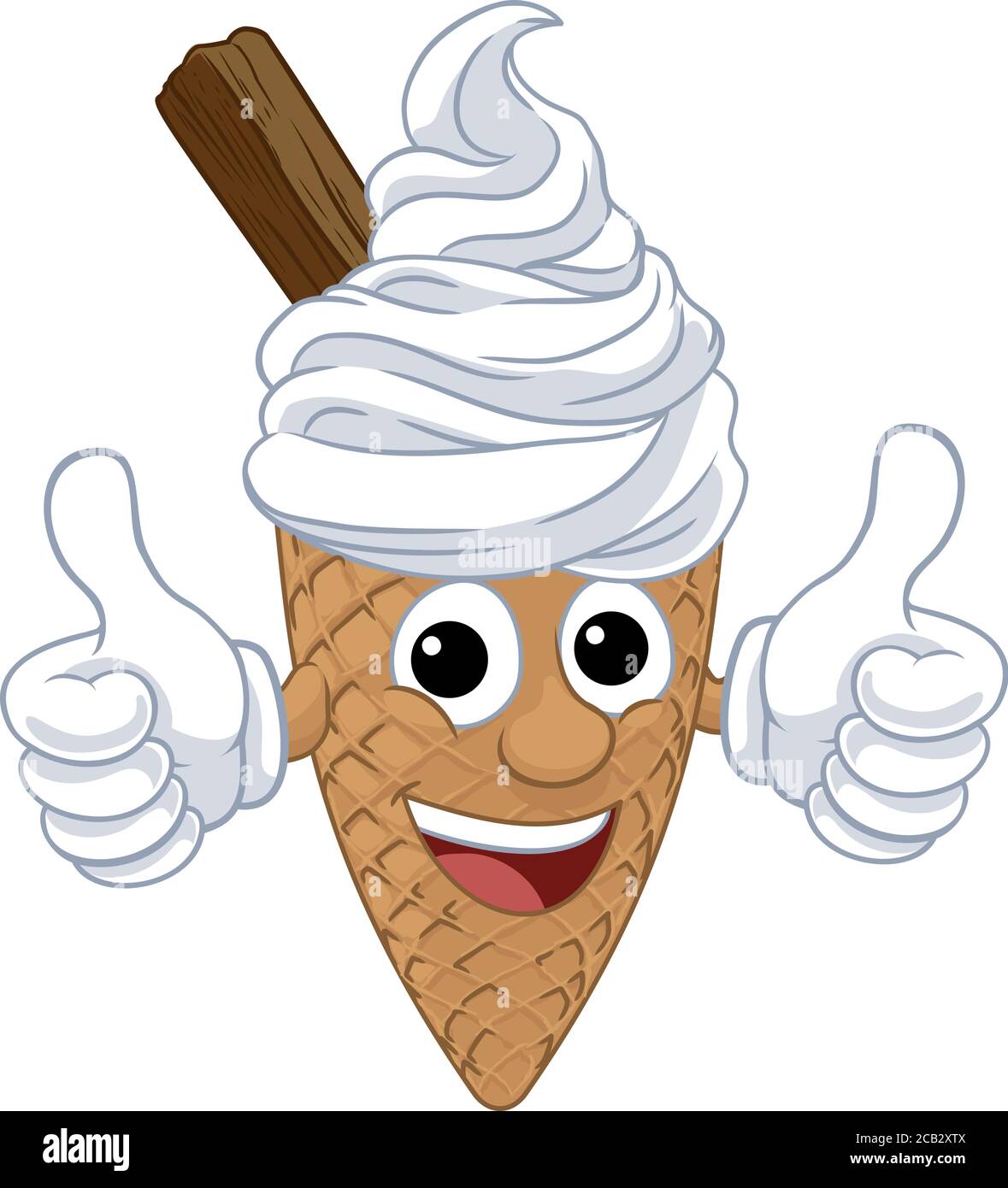 Ice Cream Cone Cartoon Character Mascot Thumbs Up Stock Vector Image ...