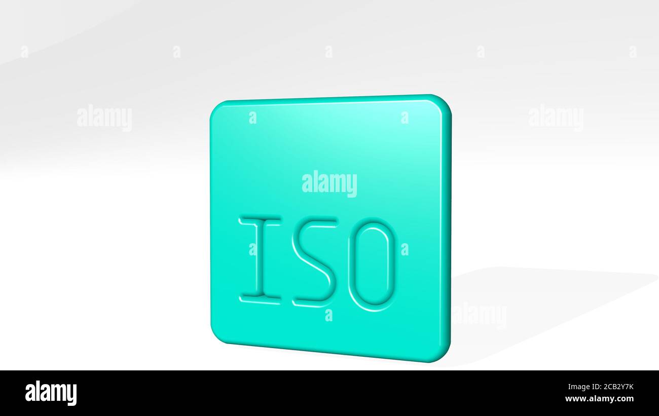 iso 3D icon casting shadow. 3D illustration. background and certified ...