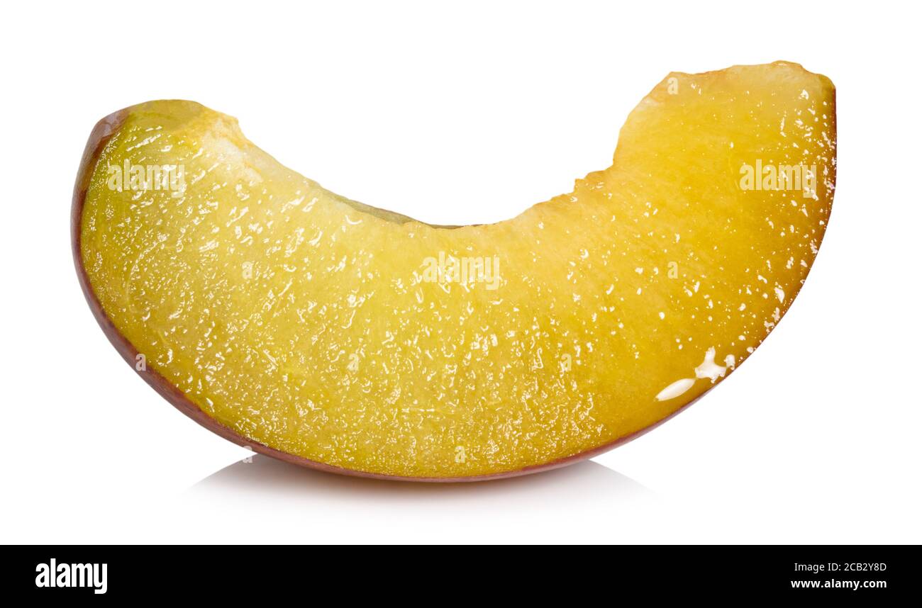 slice of plum isolated on white background Stock Photo - Alamy