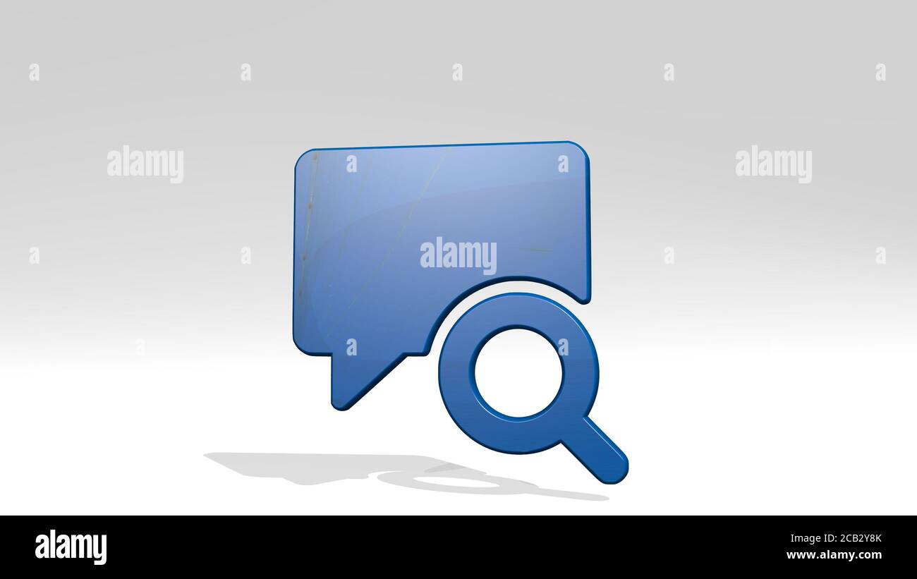 messages bubble square search 3D icon standing on the floor. 3D ...