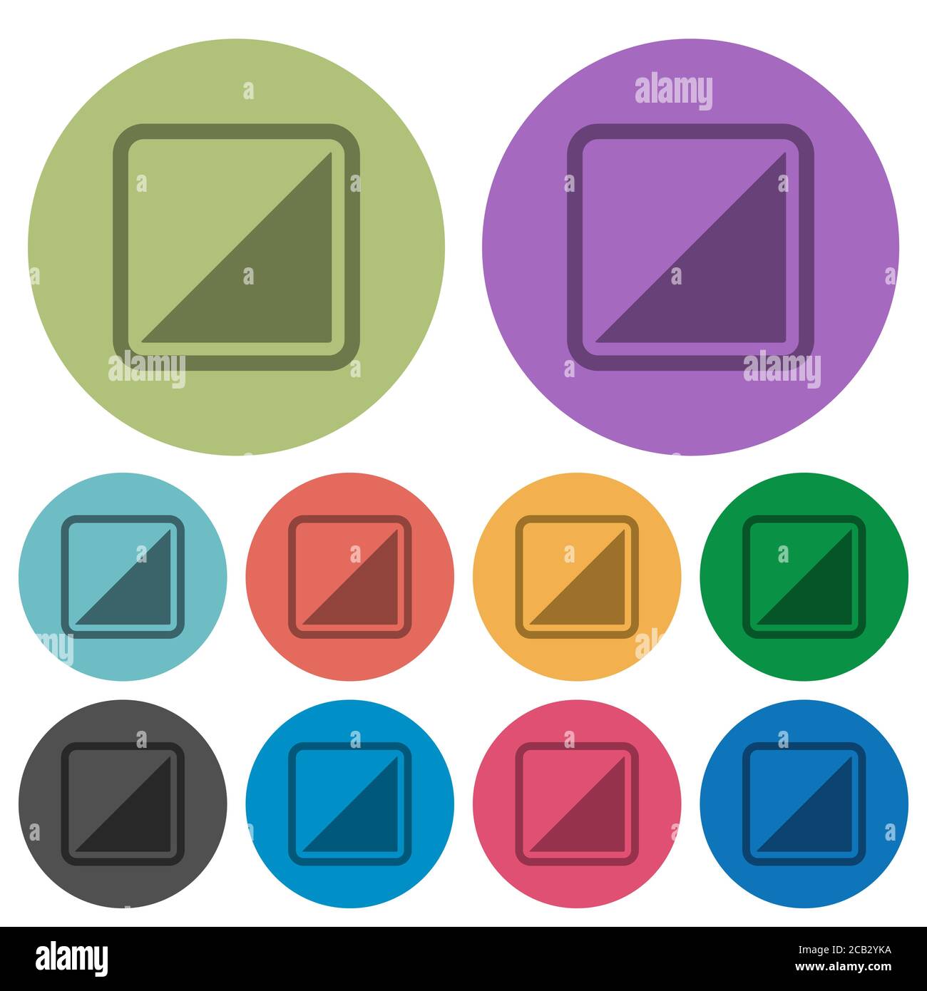 Invert object darker flat icons on color round background Stock Vector ...