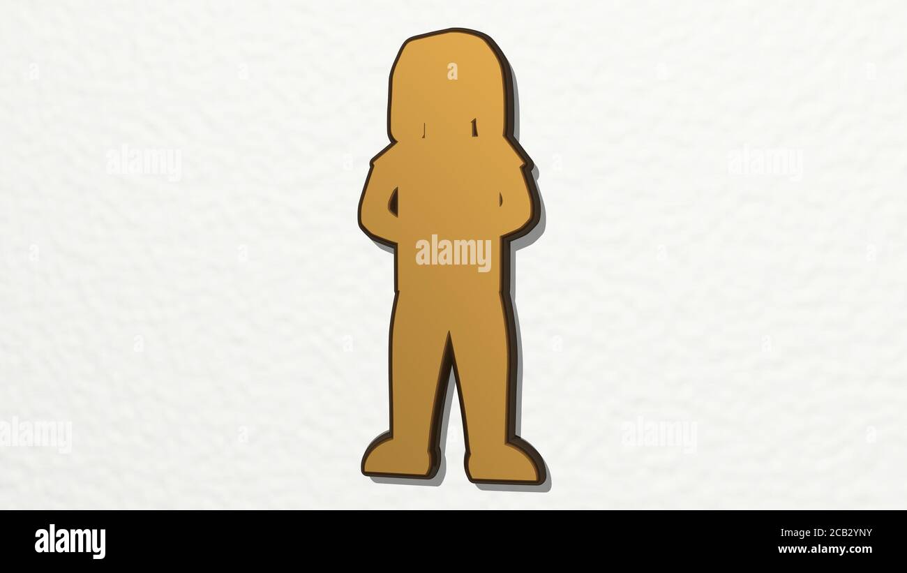 girl 3D drawing icon. 3D illustration. beautiful and background Stock ...