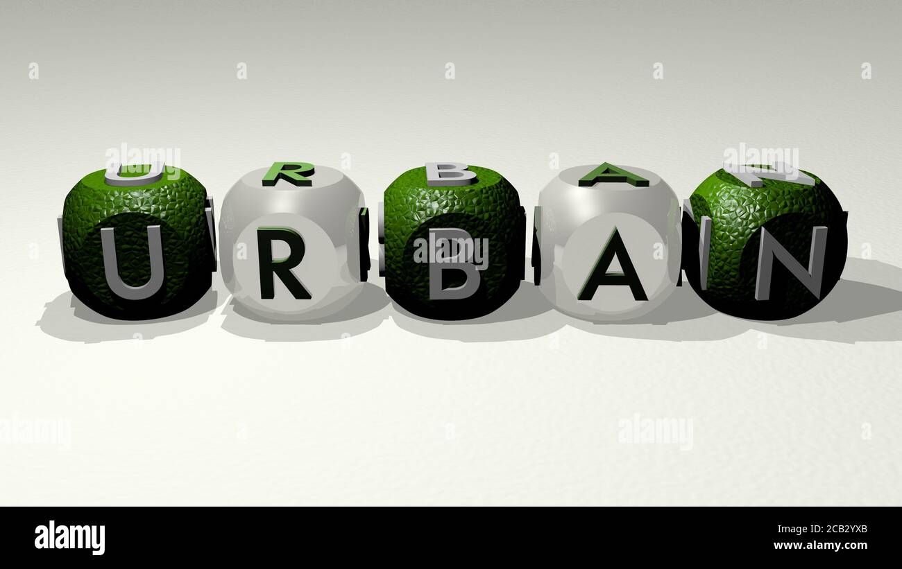 urban combined by dice letters and color crossing for the related ...