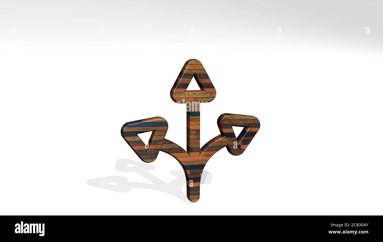 strategy split 3D icon standing on the floor. 3D illustration. business ...