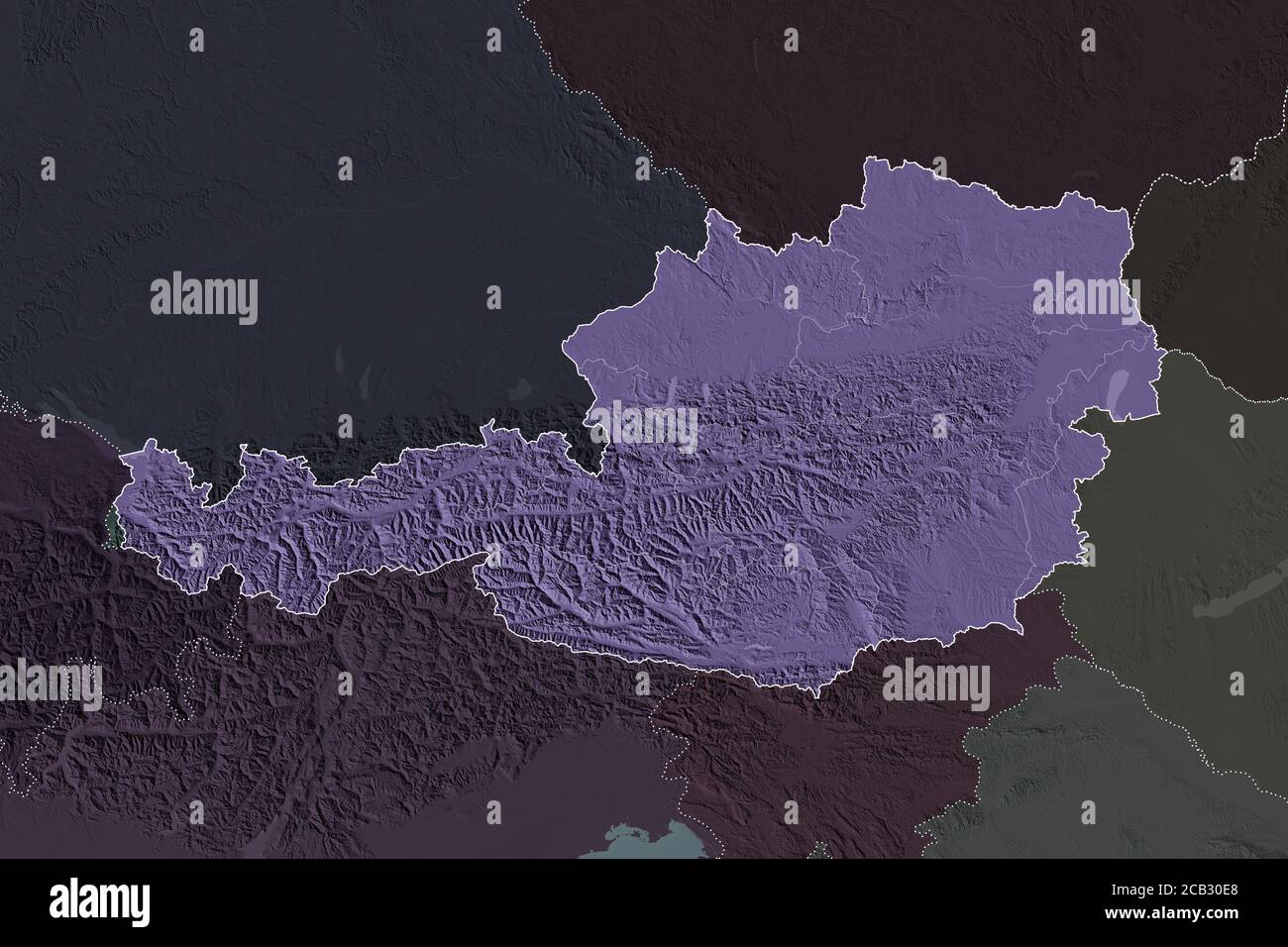Shape of Austria separated by the desaturation of neighboring areas ...