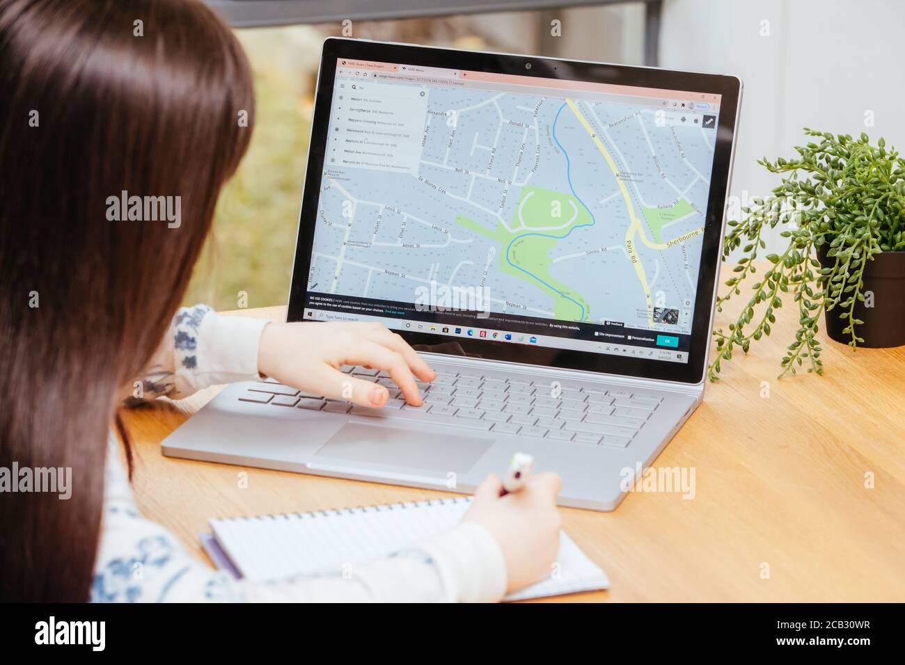 Child Uses a Computer for School Work Stock Photo - Alamy