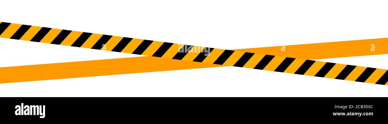 Isolated warning stripes cordon tape on white background , stop ...