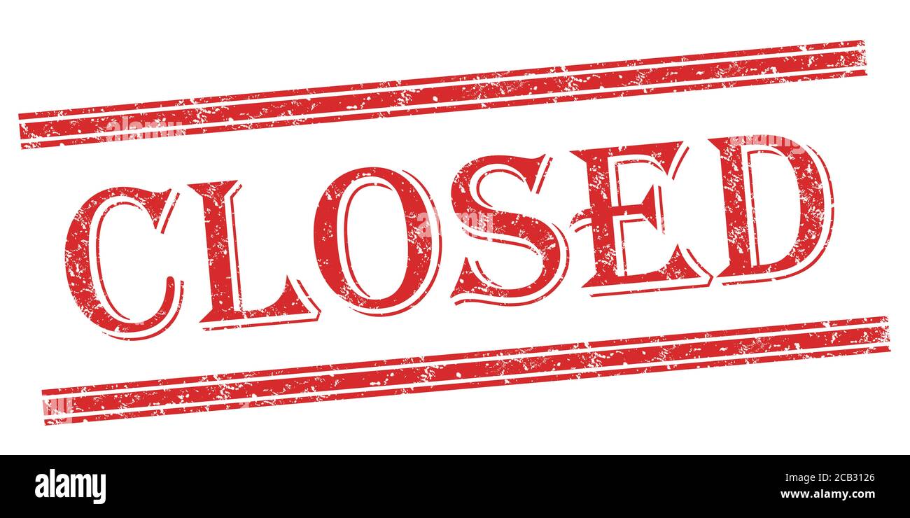 CLOSED Stamp Office Rubber Red Sign Stock Photo - Alamy