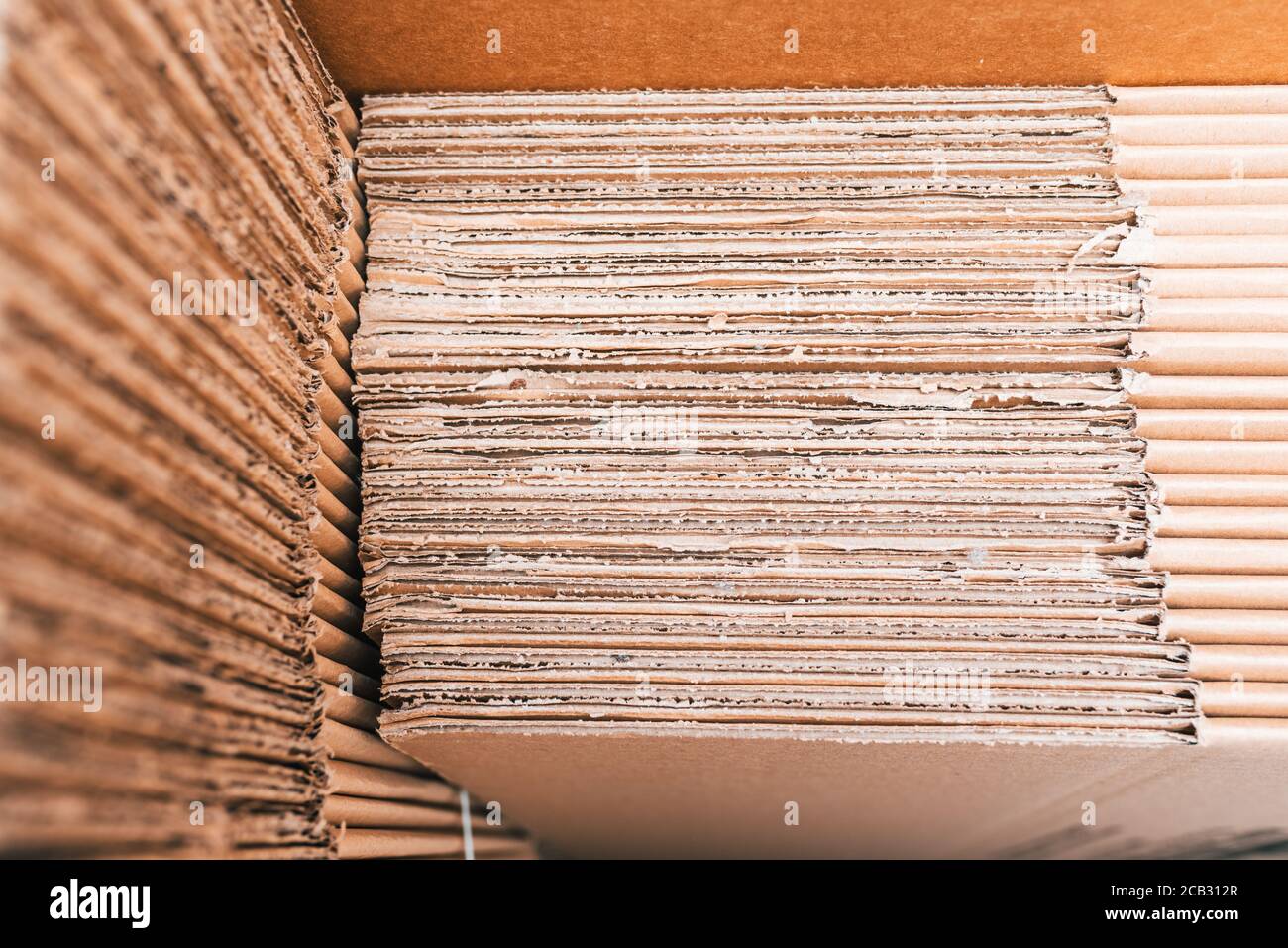Macro detail of the corrugated cardboard sheets Stock Photo - Alamy