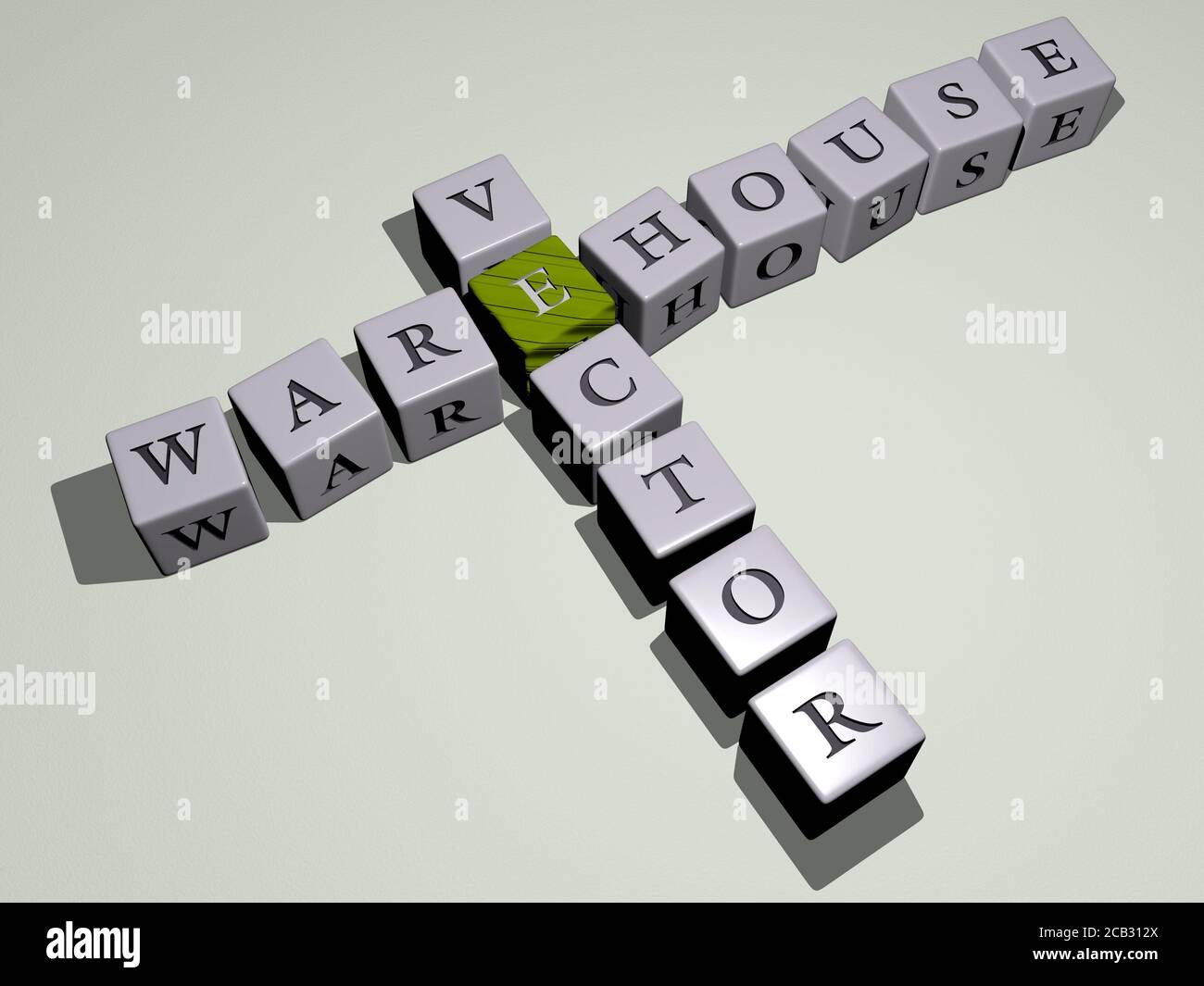 warehouse vector crossword by cubic dice letters. 3D illustration ...