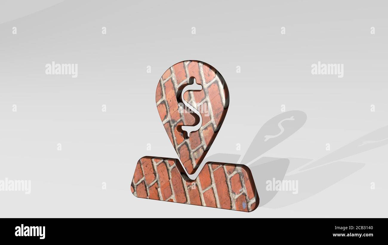 CASH PIN MAP 3D icon standing on the floor. 3D illustration. business ...