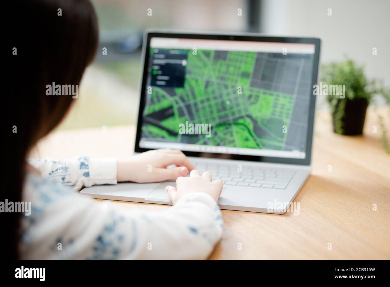 Child Uses a Computer for School Work Stock Photo - Alamy