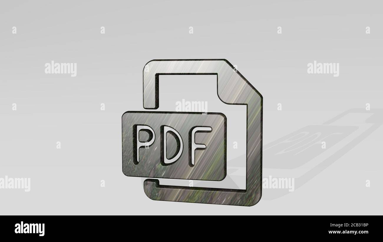 office file pdf 3D icon standing on the floor. 3D illustration ...