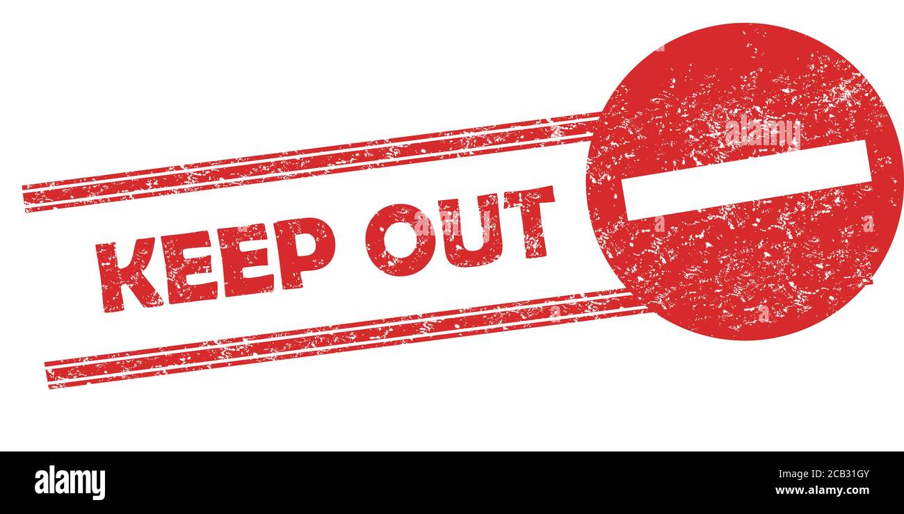 Printed Stamp Keep Out, rubber stop warning sign Stock Photo - Alamy