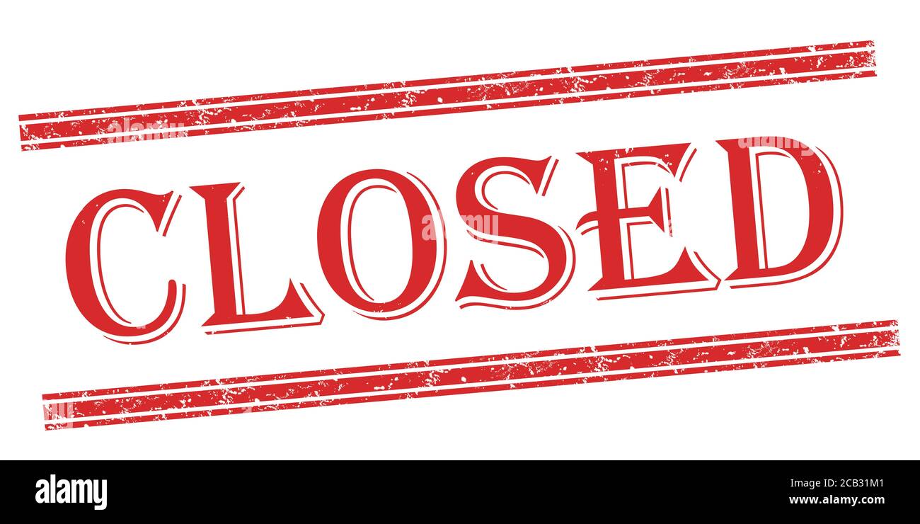 CLOSED Rubber Stamp, Red Sign Stock Photo - Alamy