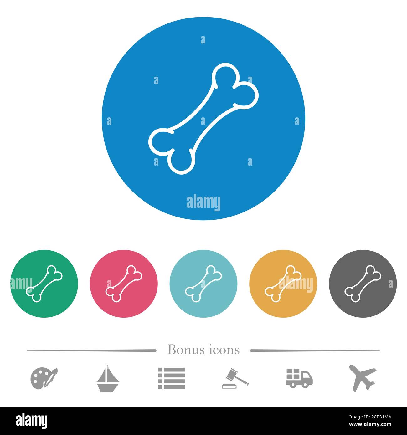 Single bone flat white icons on round color backgrounds. 6 bonus icons included Stock Vector ...