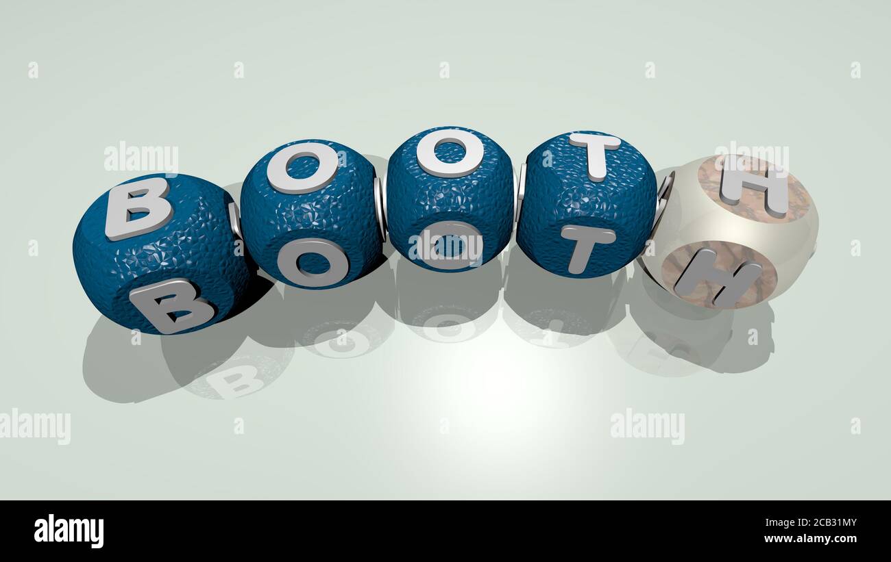 booth combined by dice letters and color crossing for the related ...