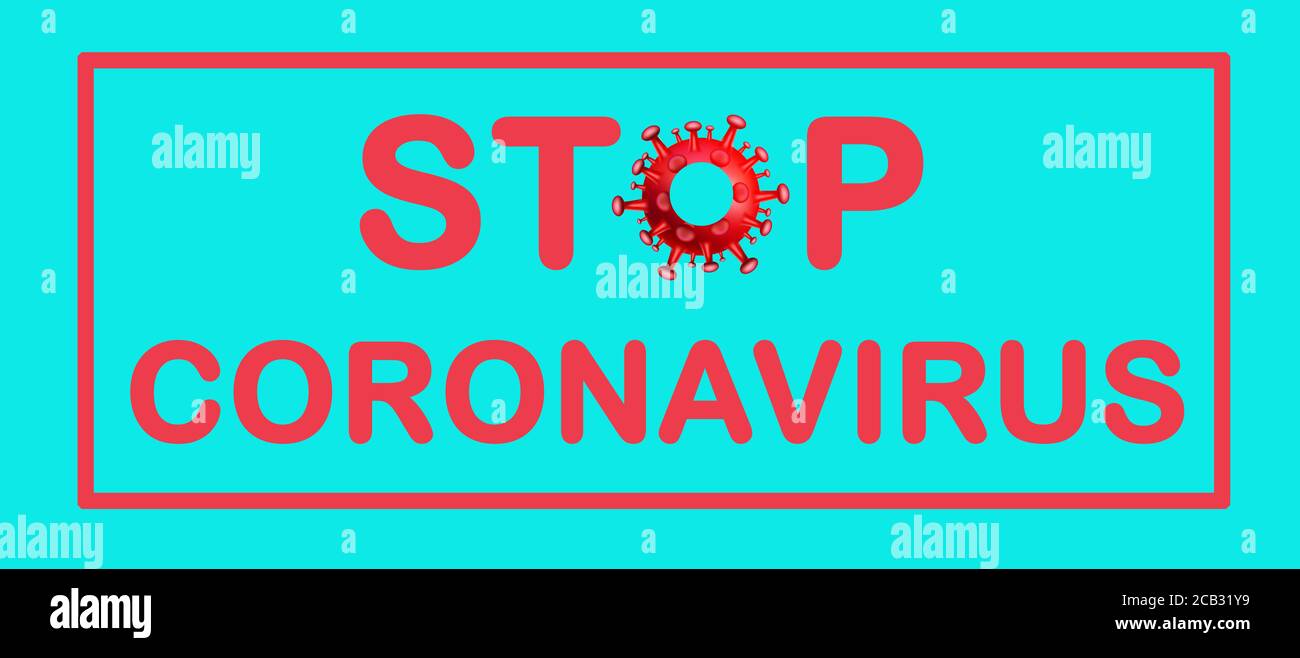 Stop Covid-19 Sign and Symbol, red typography Stop coronavirus with red ...