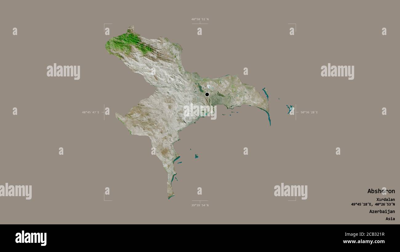 Area of Absheron, region of Azerbaijan, isolated on a solid background ...