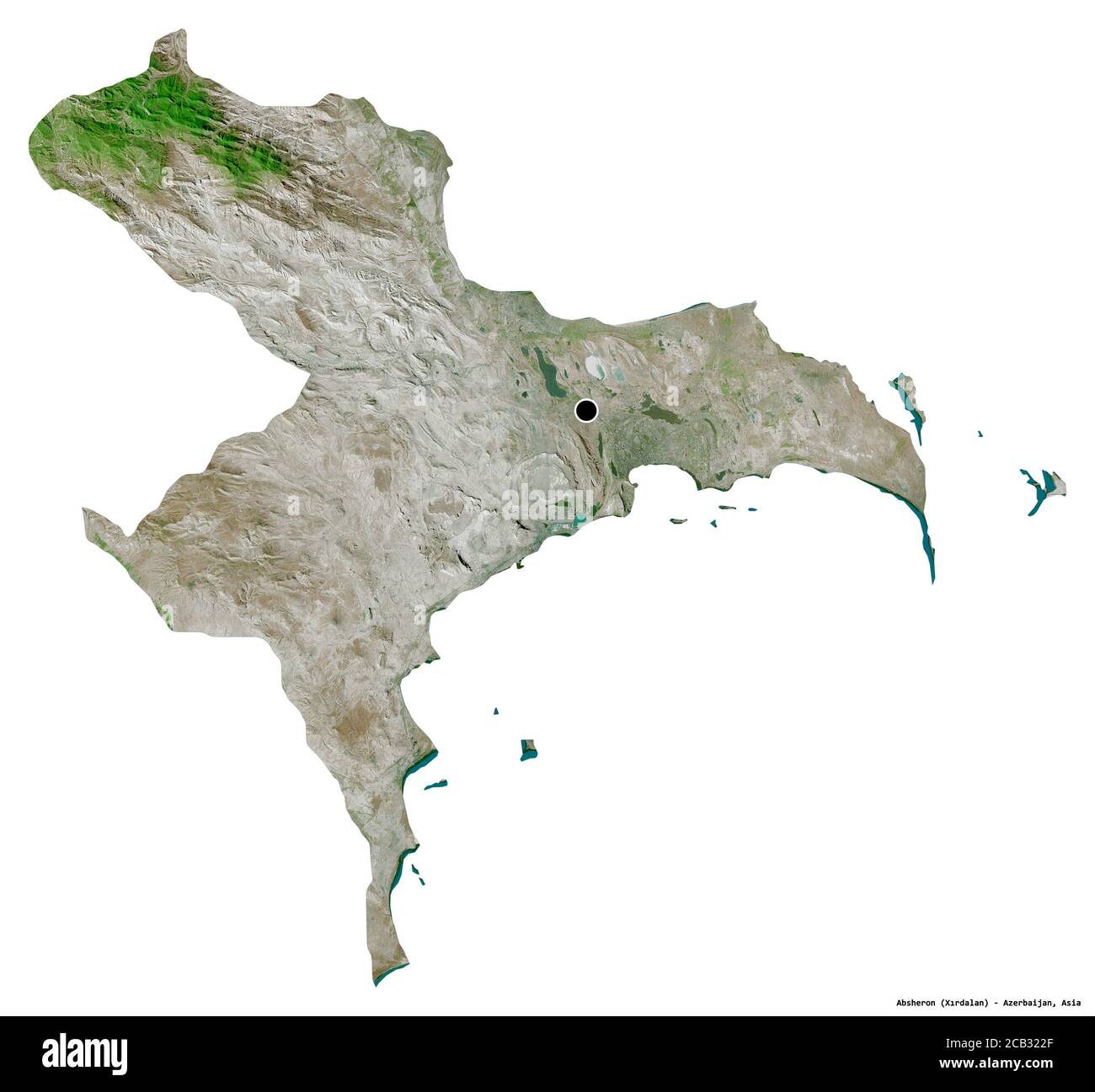 Shape of Absheron, region of Azerbaijan, with its capital isolated on ...
