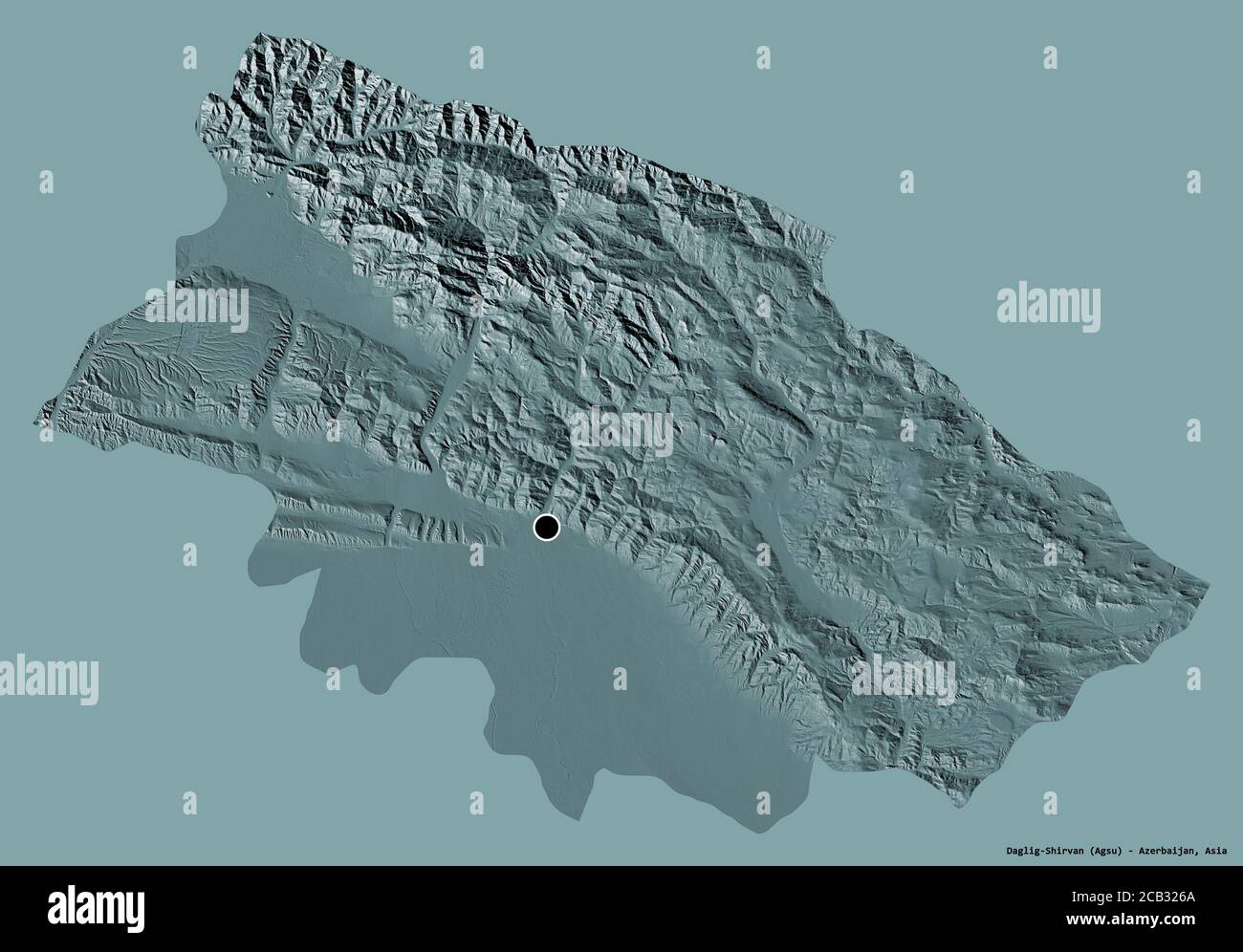 Shape of Daglig-Shirvan, region of Azerbaijan, with its capital ...