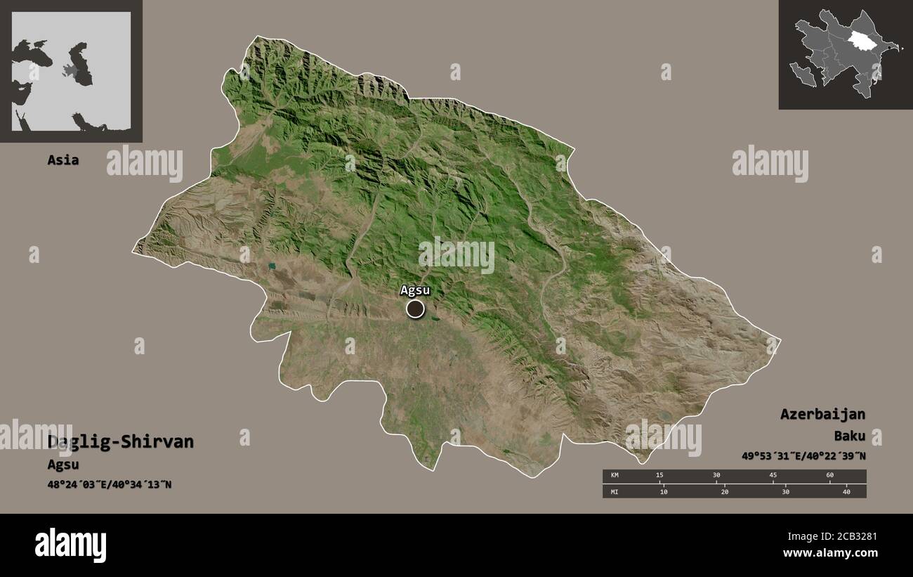 Shape of Daglig-Shirvan, region of Azerbaijan, and its capital ...