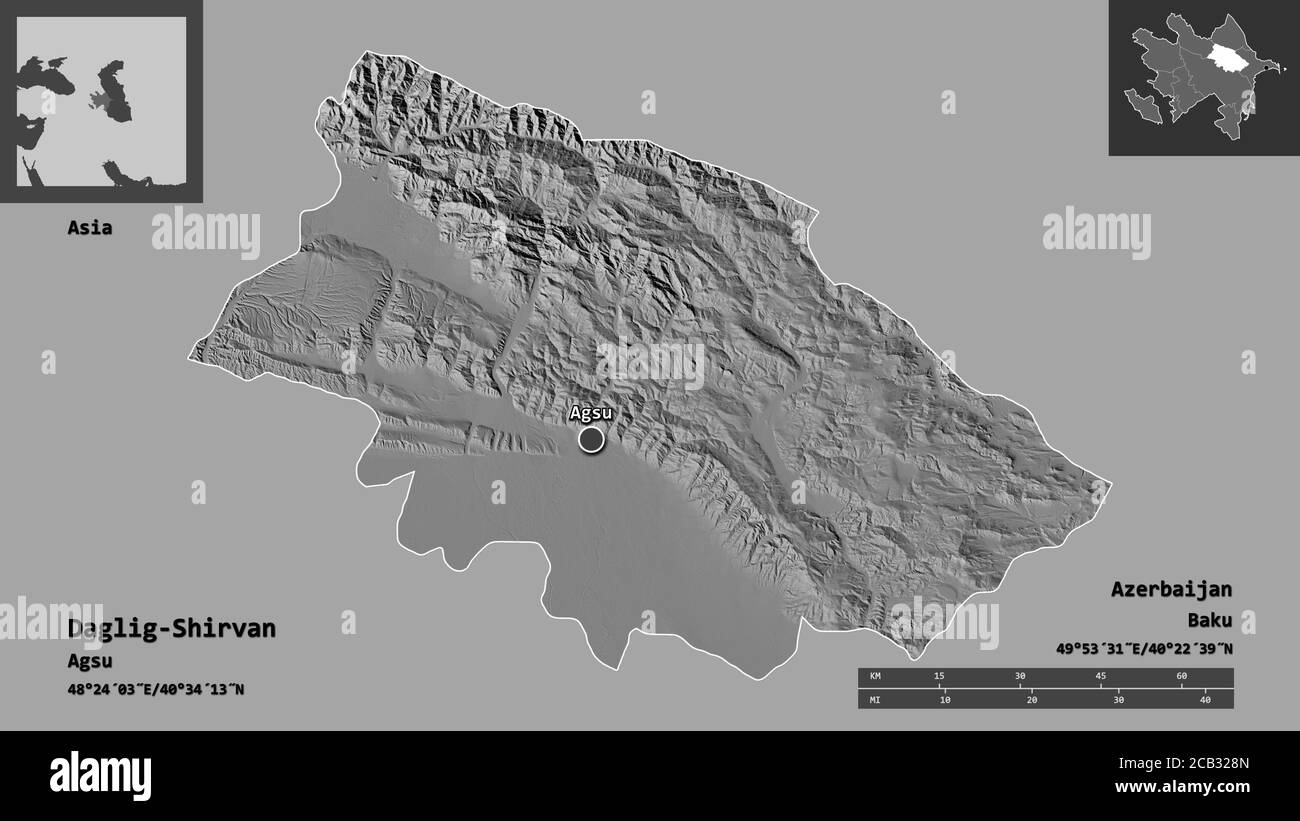 Shape of Daglig-Shirvan, region of Azerbaijan, and its capital ...
