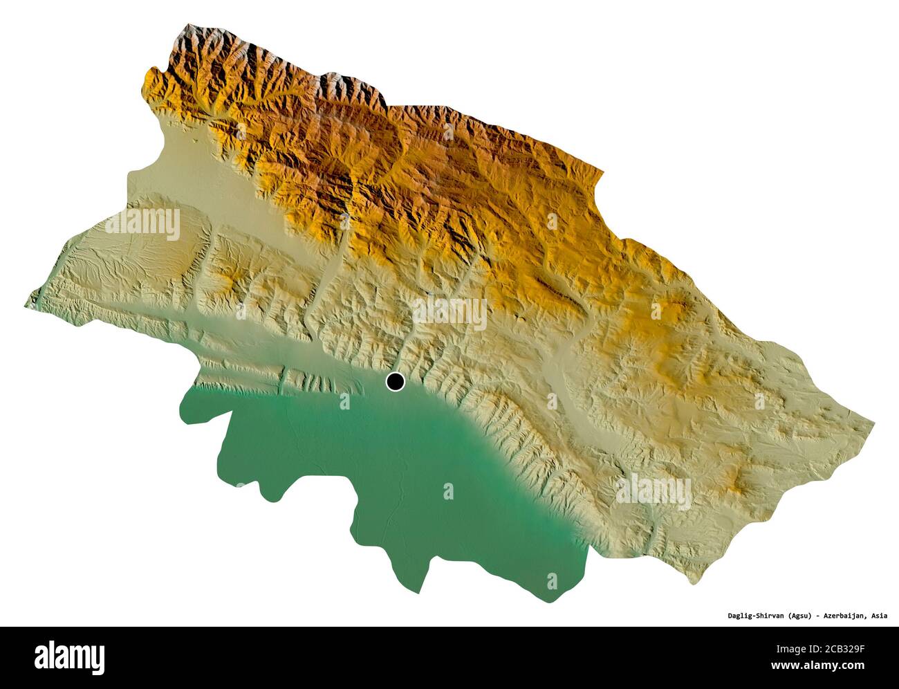 Shape of Daglig-Shirvan, region of Azerbaijan, with its capital ...