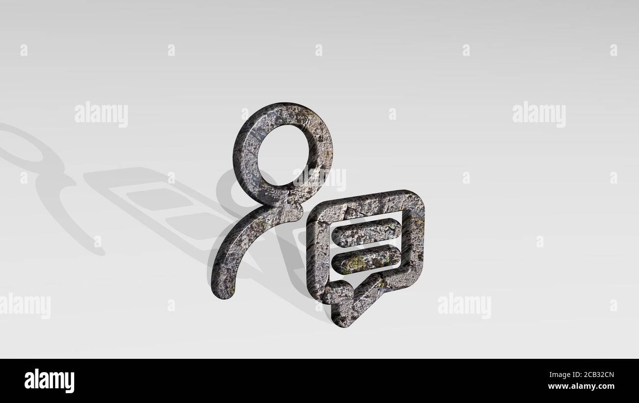 single neutral actions chat 3D icon standing on the floor. 3D ...