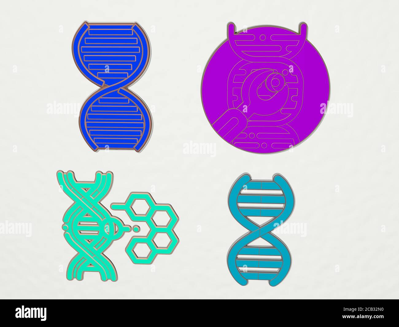 GENE 4 icons set. 3D illustration. dna and biology Stock Photo - Alamy