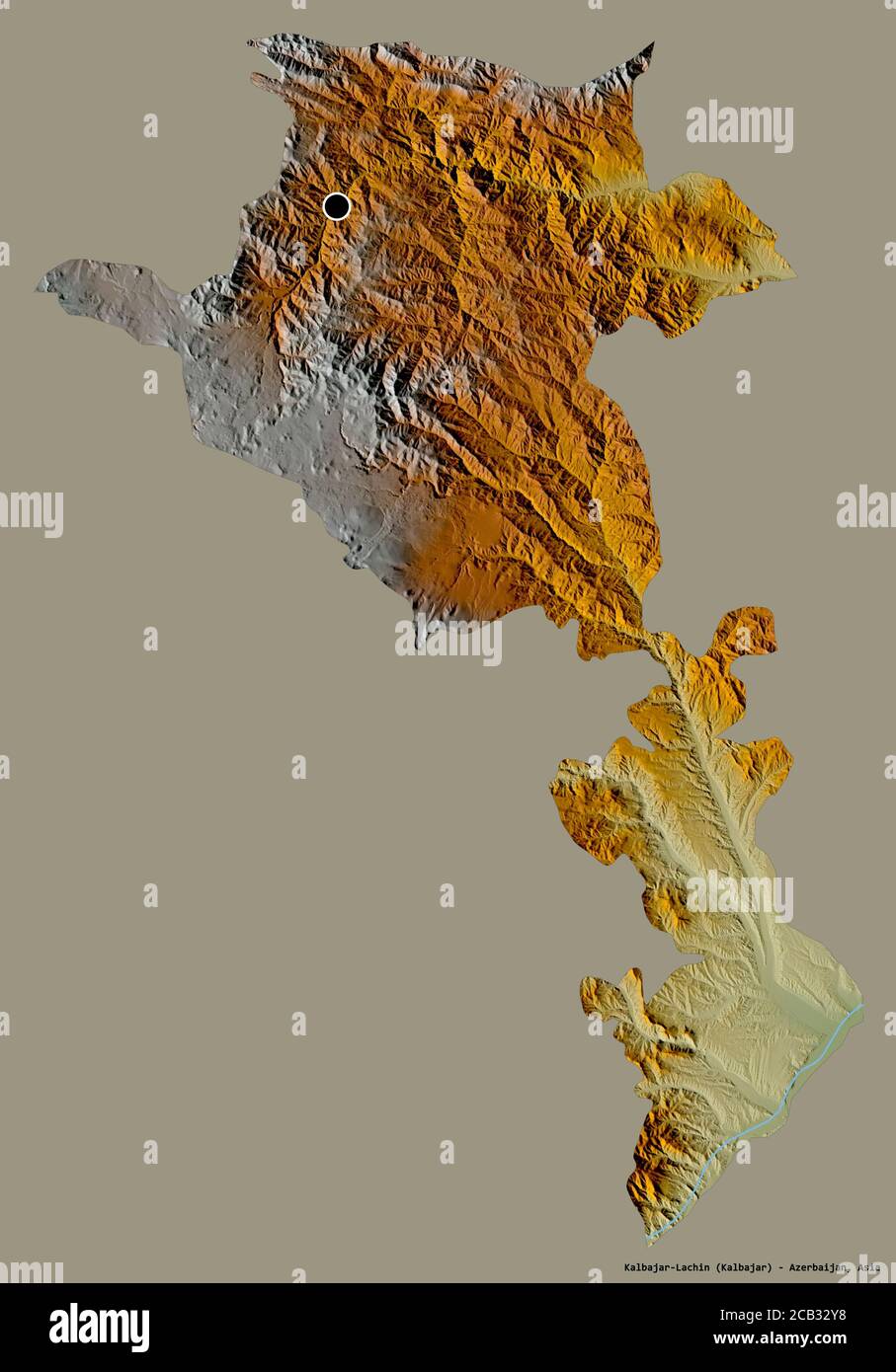 Shape of Kalbajar-Lachin, region of Azerbaijan, with its capital ...