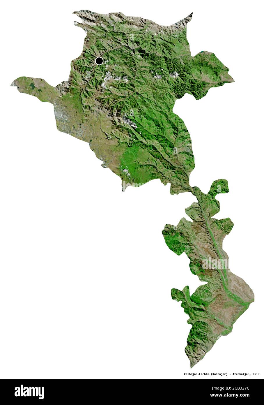 Shape of Kalbajar-Lachin, region of Azerbaijan, with its capital ...