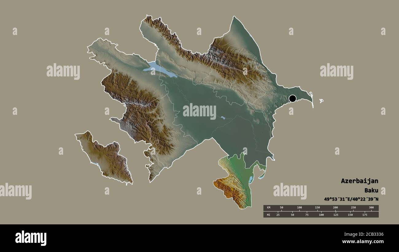 Azerbaijan relief map hi-res stock photography and images - Alamy