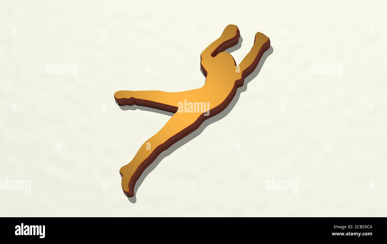 woman jumping 3D drawing icon. 3D illustration. beautiful and young ...