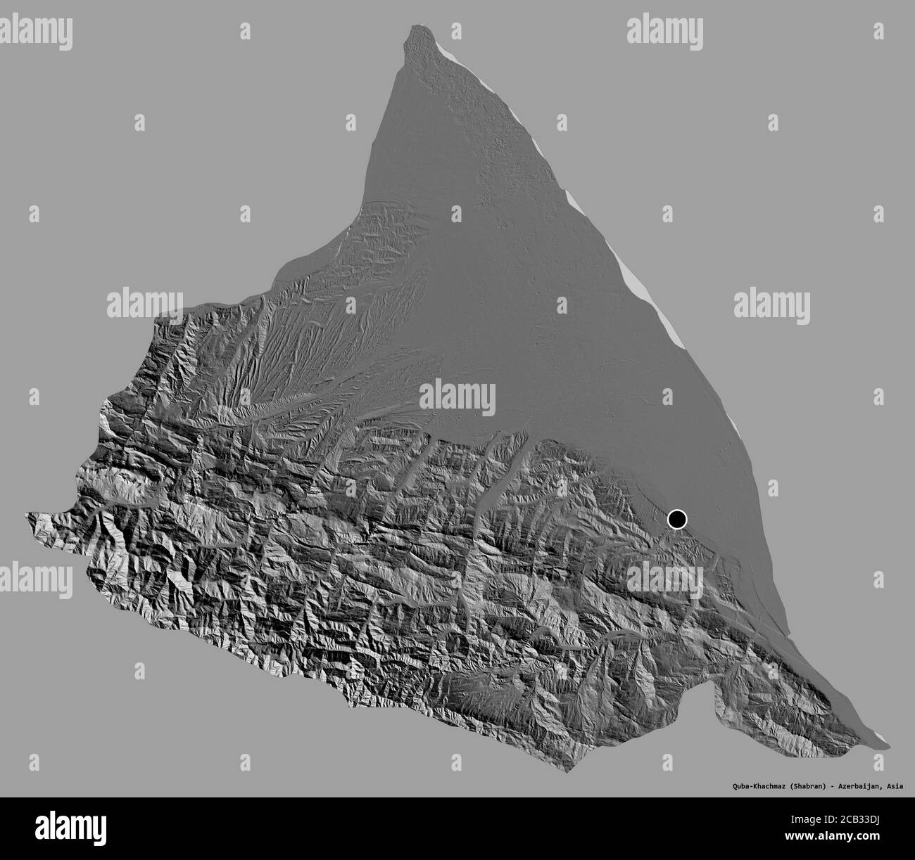 Shape of Quba-Khachmaz, region of Azerbaijan, with its capital isolated ...