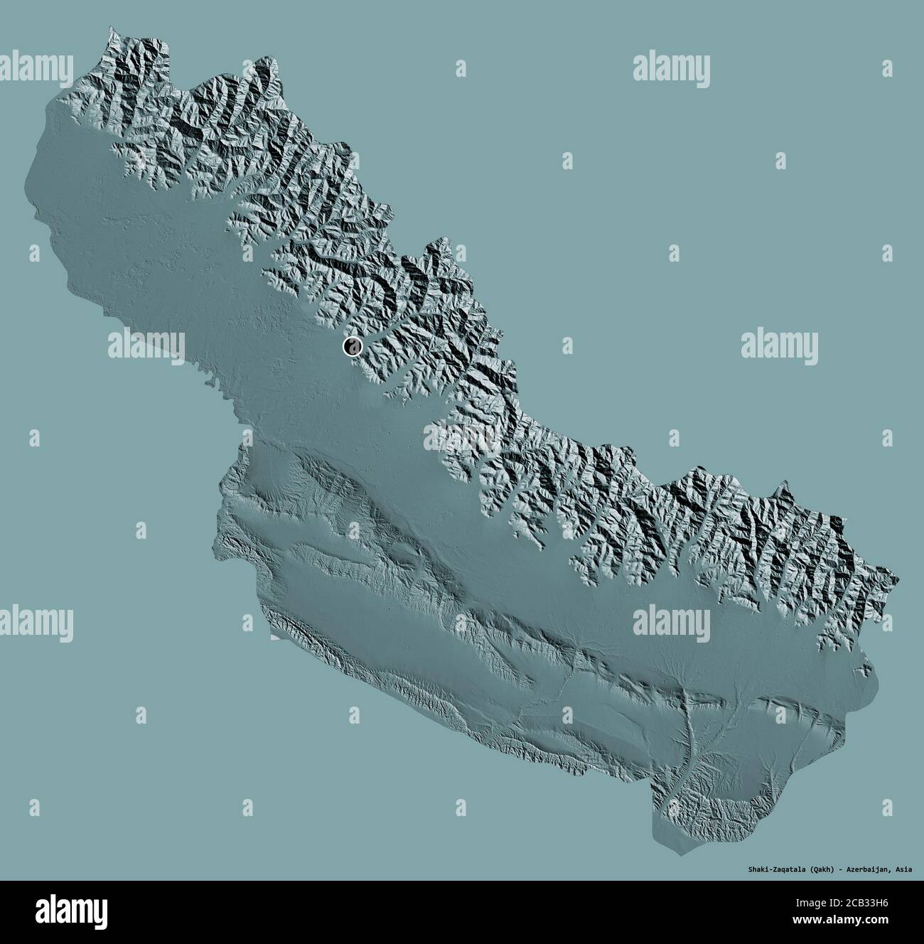 Shape of Shaki-Zaqatala, region of Azerbaijan, with its capital ...