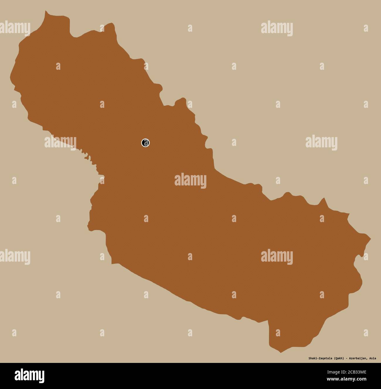Shape of Shaki-Zaqatala, region of Azerbaijan, with its capital ...