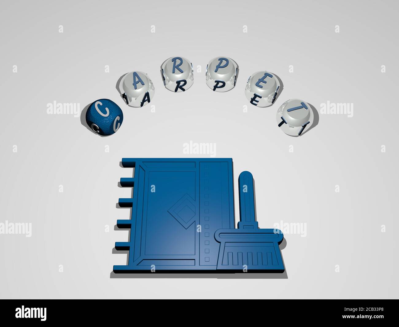 carpet circular text of separate letters around the 3D icon. 3D ...