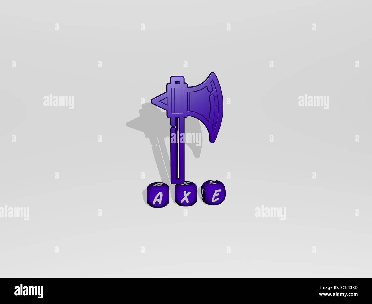 AXE 3D icon over cubic letters. 3D illustration. background and set ...