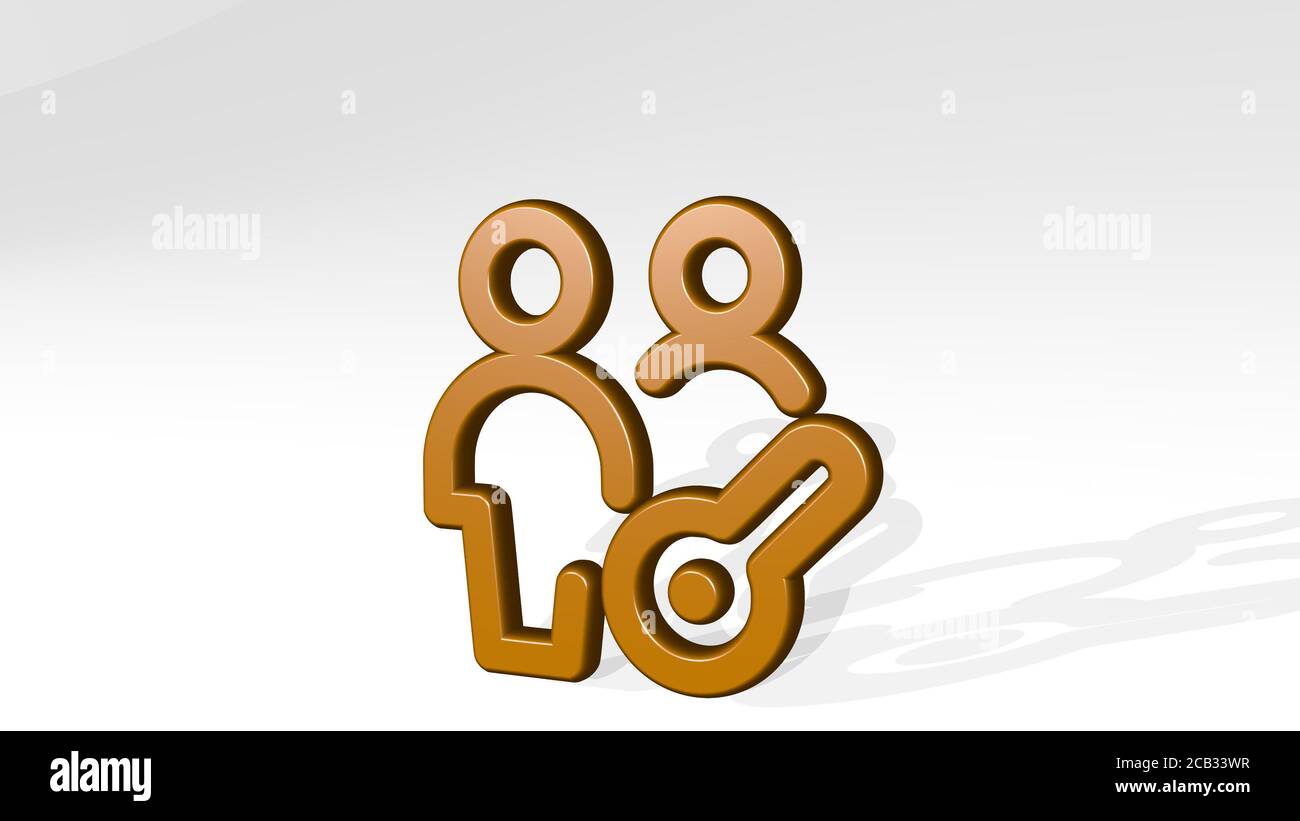 multiple actions key 3D icon casting shadow. 3D illustration ...