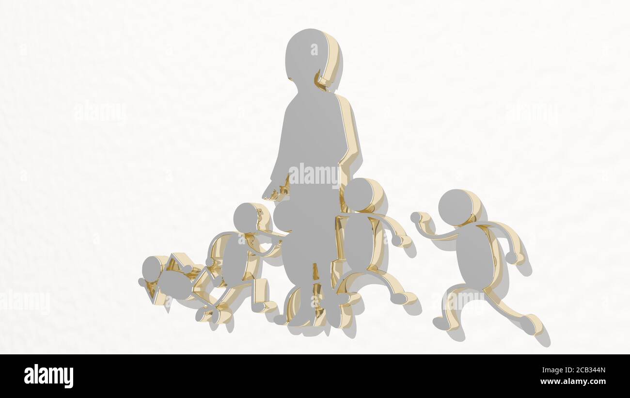 girl 3D drawing icon. 3D illustration. beautiful and background Stock ...