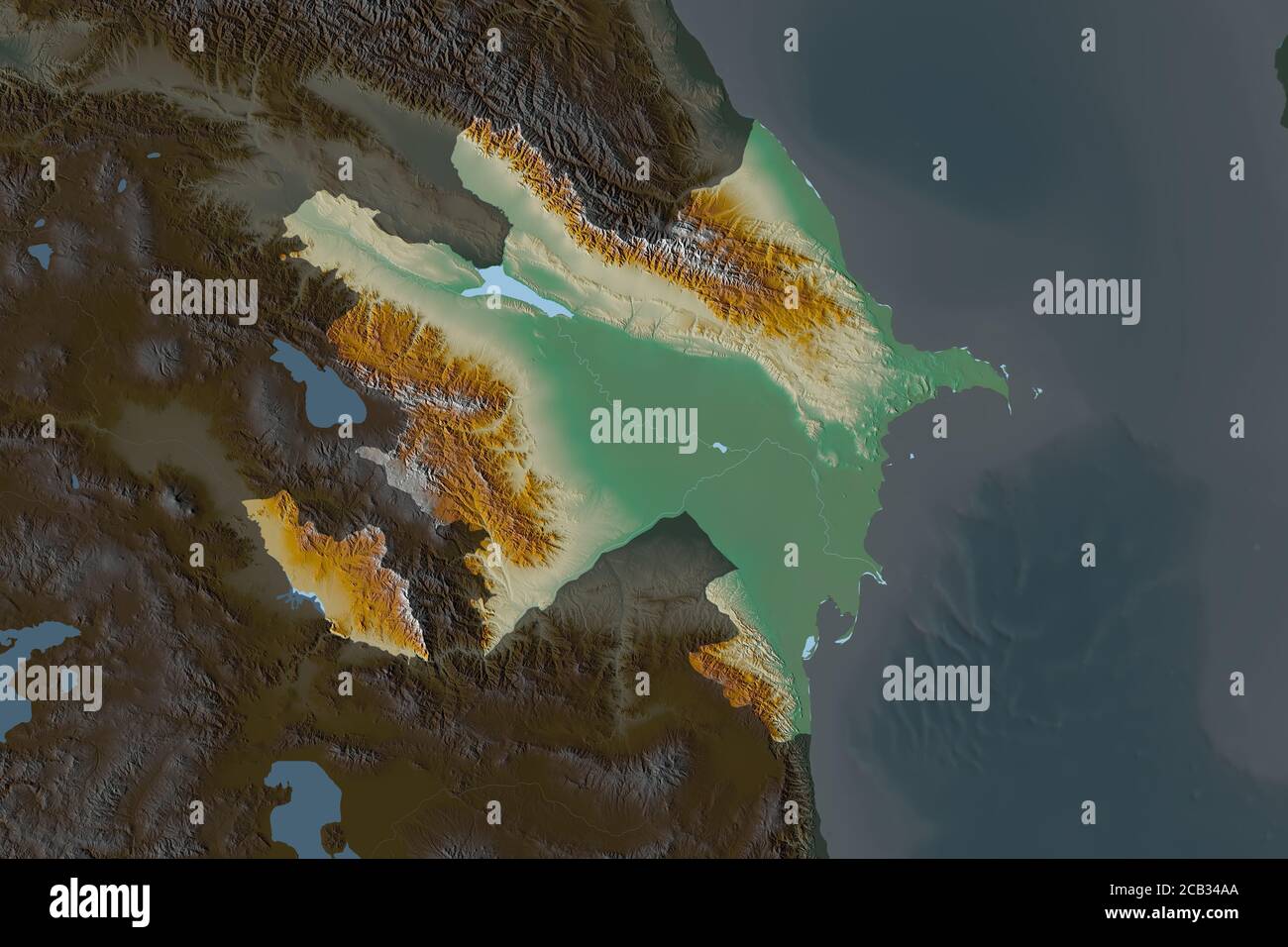 Shape of Azerbaijan separated by the desaturation of neighboring areas ...