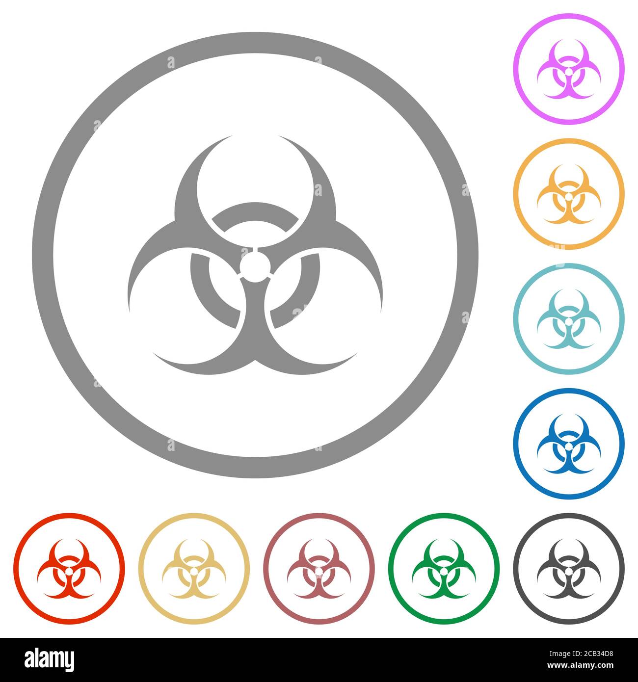 Biohazard sign flat color icons in round outlines on white background Stock Vector Image & Art ...