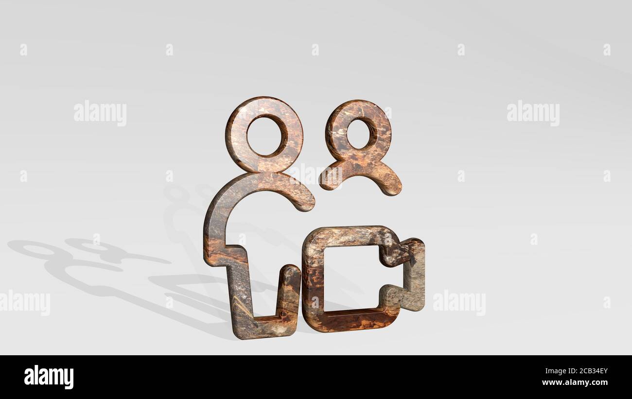 multiple actions video 3D icon standing on the floor. 3D illustration ...