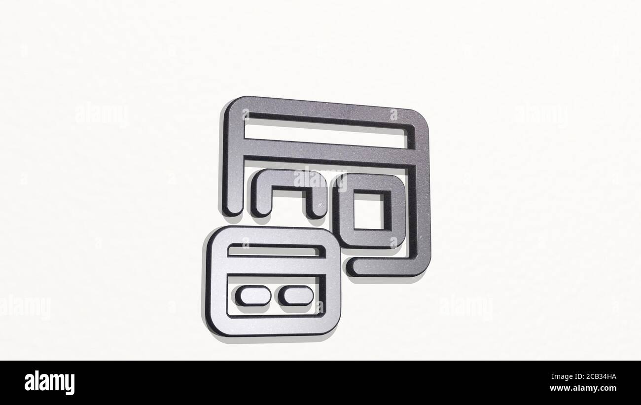 RESPONSIVE DESIGN EXPAND 3D icon on the wall. 3D illustration. web and ...