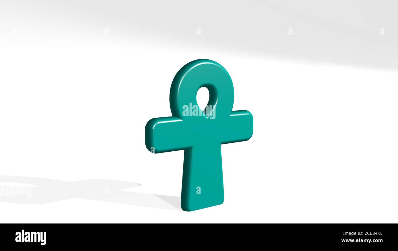religion ankh 3D icon casting shadow. 3D illustration. church and ...